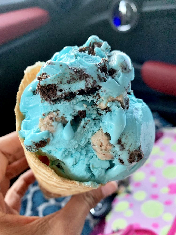 Behold, the cone of champions! This swirled masterpiece is giving me serious "I scream, you scream" vibes.