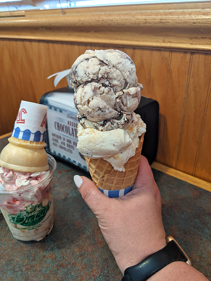 The Leaning Tower of Deliciousness! This cone could make even the Italians jealous of Ohio's gelato game.