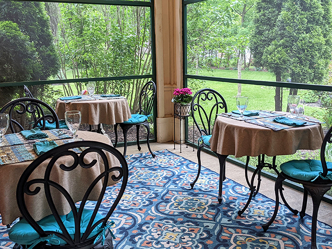 Breakfast with a view? More like a view with a side of breakfast. This patio serves up scenery so delicious, you might forget to eat.