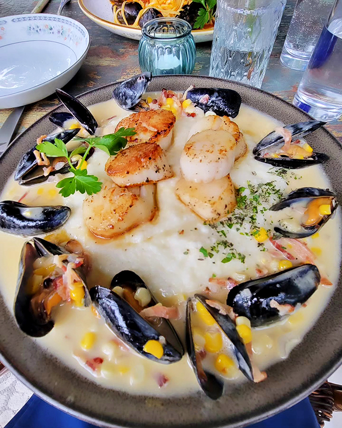 The ocean called, it wants its flavor back! This seafood spectacle is like a mermaid's garden party on your plate.