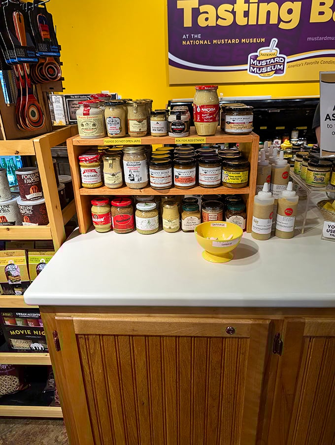 Taste the rainbow &ndash; mustard edition. From mild to wild, this tasting bar is like a flavor rollercoaster for your tongue.