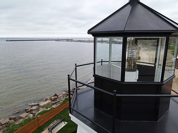 "Peek-a-boo, I see Lake Erie! The lighthouse's crown jewel offers views that'll make your Instagram followers green with envy."
