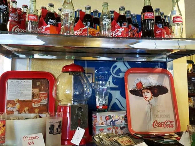 Coca-Cola heaven! This display is a fizzy trip through advertising history that'll leave you feeling refreshed and nostalgic.