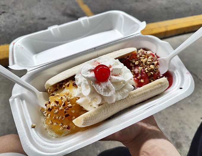 The banana split of champions! This beauty could make even a monkey go bananas with its perfect blend of fruity and creamy.