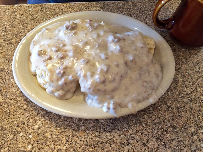 Biscuits and gravy: the comfort food equivalent of a warm, Southern grandma hug. It's like edible love, y'all.