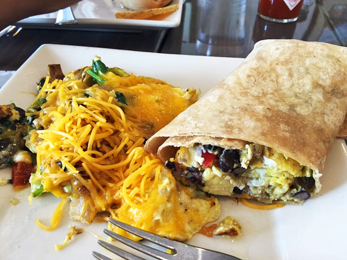 Breakfast burrito or edible sleeping bag? This hearty wrap is stuffed with enough goodness to fuel your adventures all day long.