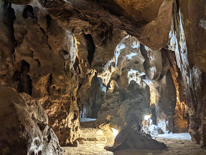 It's like walking through the inside of a giant geode. Indiana Jones, eat your heart out!