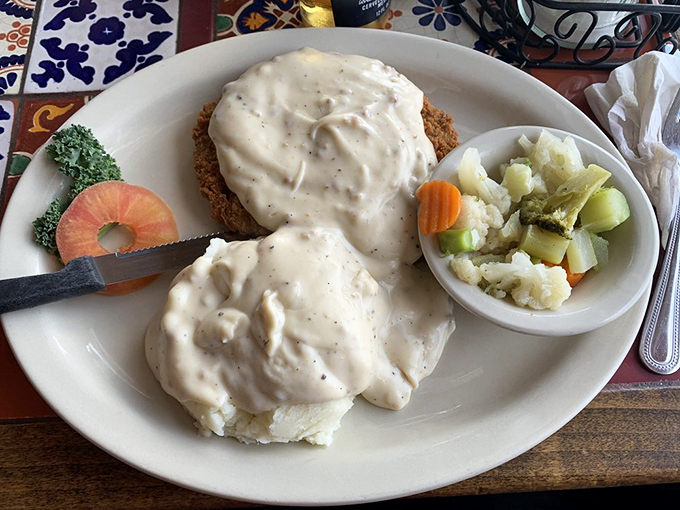 Chicken fried steak: Where comfort food meets cardiac concern. But with gravy this good, who's counting calories? Your cardiologist can wait.