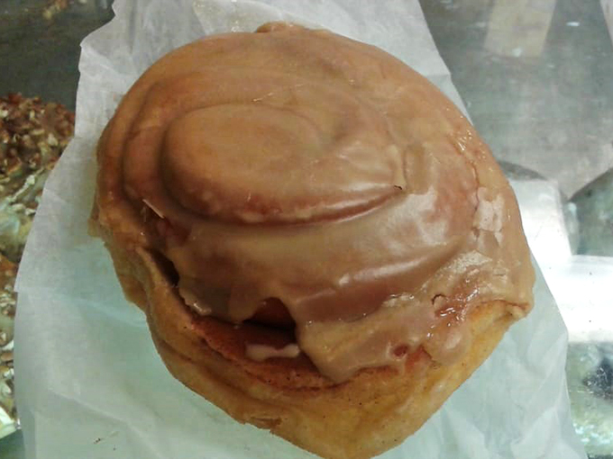 Is it a donut? Is it a cinnamon roll? No, it's super-pastry! Defeating hunger one gooey bite at a time.