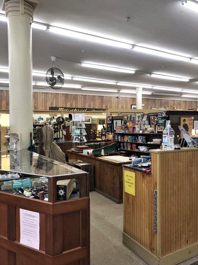 Welcome to antique mission control! This counter's seen more action than a Vegas blackjack table, and the stories it could tell...