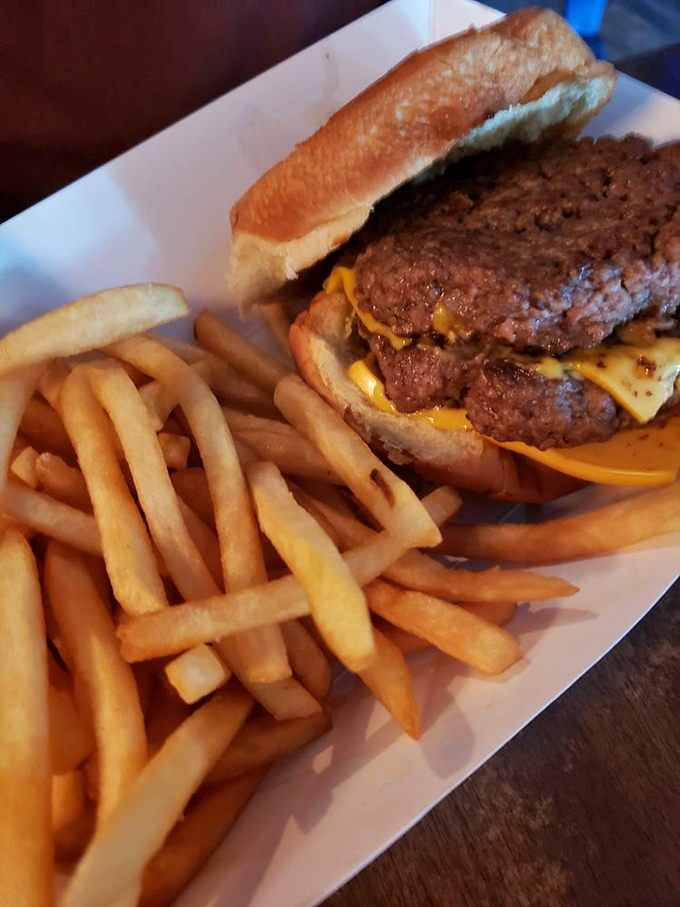 The Double Zip Burger: Because sometimes one patty just isn't enough to contain all that beefy goodness!