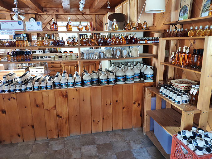 Syrup central! It's like a library, but instead of books, you've got bottles of liquid happiness. Time to check out some sweetness!
