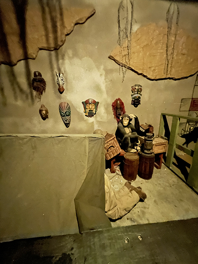 Meet the locals! This primate statue seems to be saying, 'I've seen things, man. Terrifying, hilarious things.