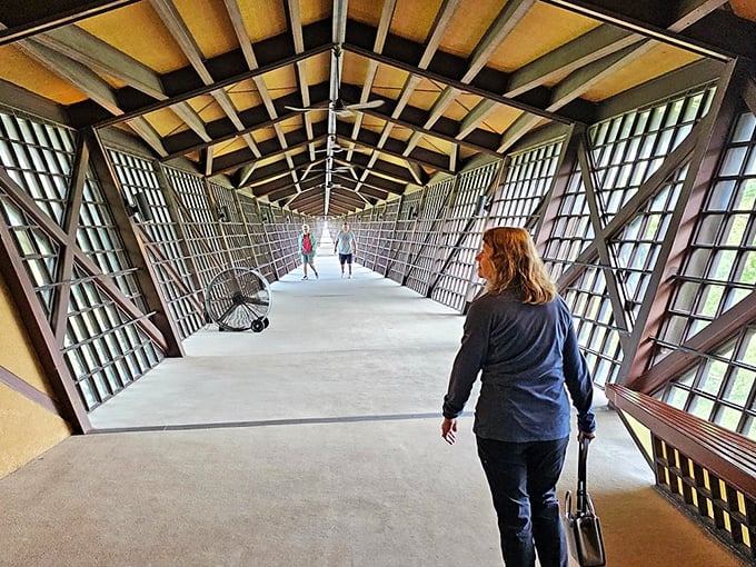 Adventure awaits around every corner! Visitors explore this labyrinth of curiosities, where each turn reveals a new wonder to boggle the mind.