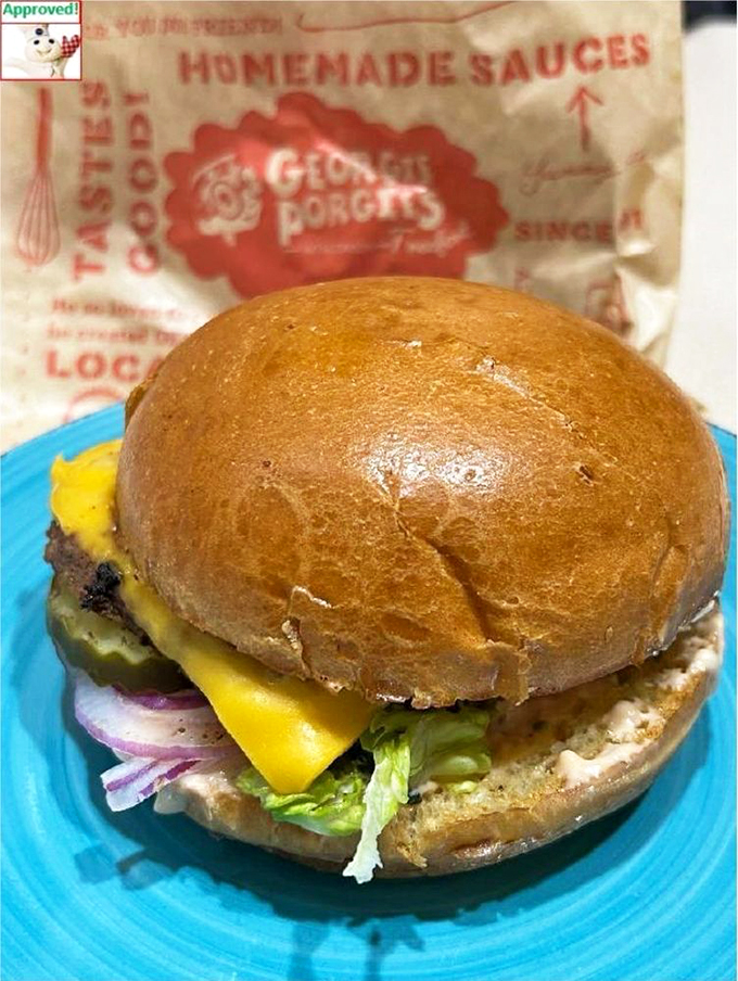 This burger's so photogenic, it could have its own Instagram! Dressed to impress and ready for its close-up.