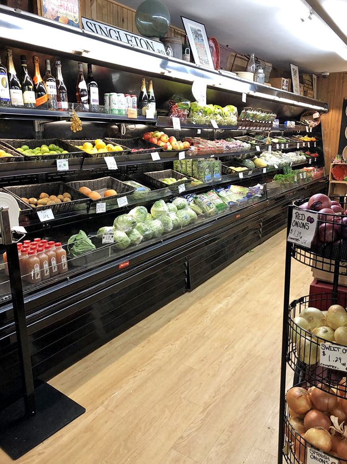 Lettuce entertain you! Singleton's produce section proves that even in a meat lover's paradise, there's room for a garden of earthly delights.