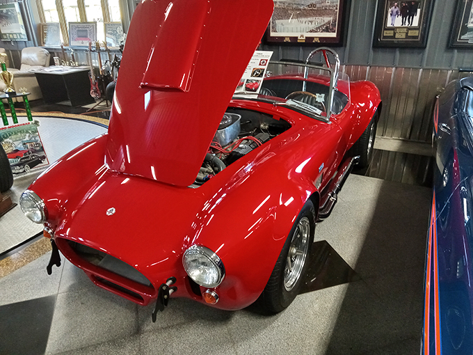 This Shelby Cobra is so red, it could make a fire truck blush. It's the automotive equivalent of a midlife crisis, but oh so worth it.