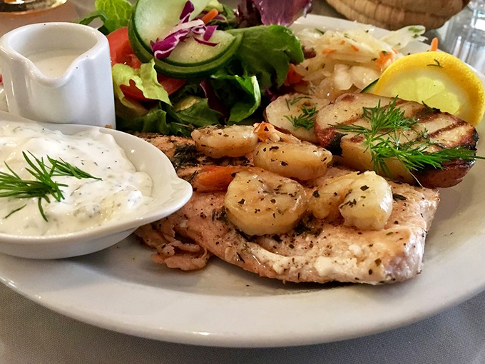 Salmon-Ski: where fish meets whimsy. This dish proves that sometimes, playing with your food leads to delicious discoveries. Dive in!