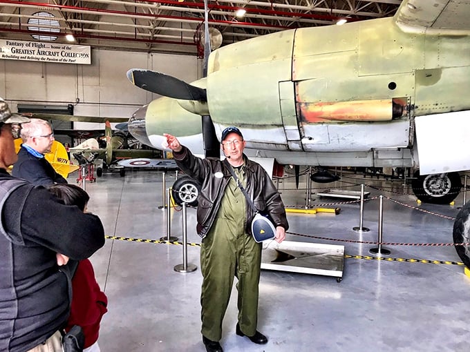 Our guide's enthusiasm is as infectious as his knowledge is vast. He could probably fly these planes blindfolded... but let's not test that theory!