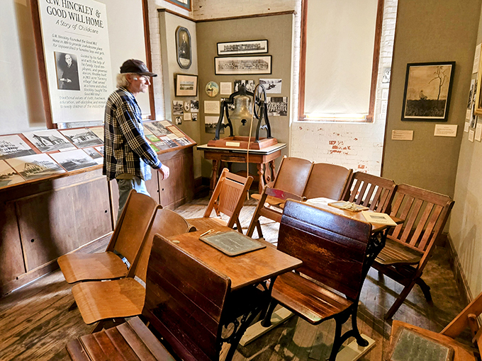 History class was never this cool! Vintage desks and old-school charm transport you back to when "social media" meant passing notes in class.