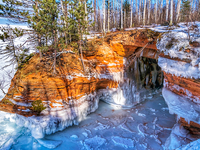Road trip by land and sea! The Apostle Islands Sea Caves offer a watery detour for the adventurous road tripper.