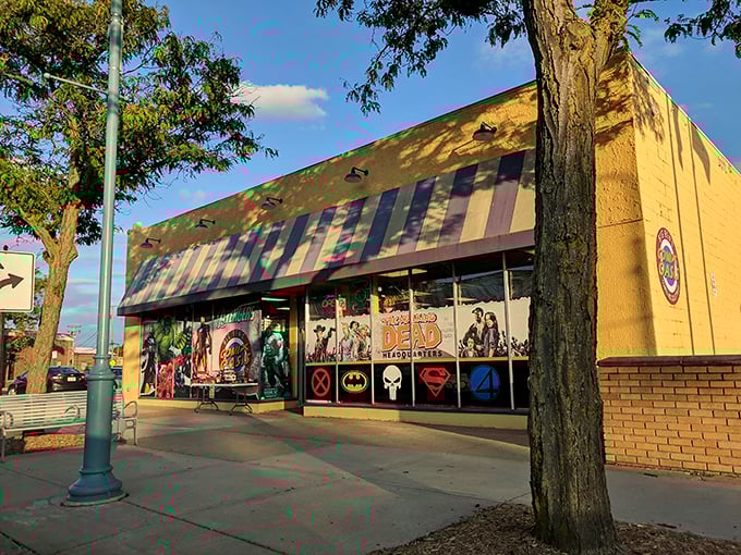 Holy desert mirage, Batman! Big Ben's Comix Oasis is a colorful haven in the urban landscape.