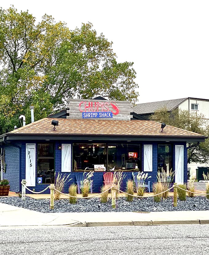 Blue building, golden shrimp! Chums is the pocket-sized paradise that's big on flavor and charm.
