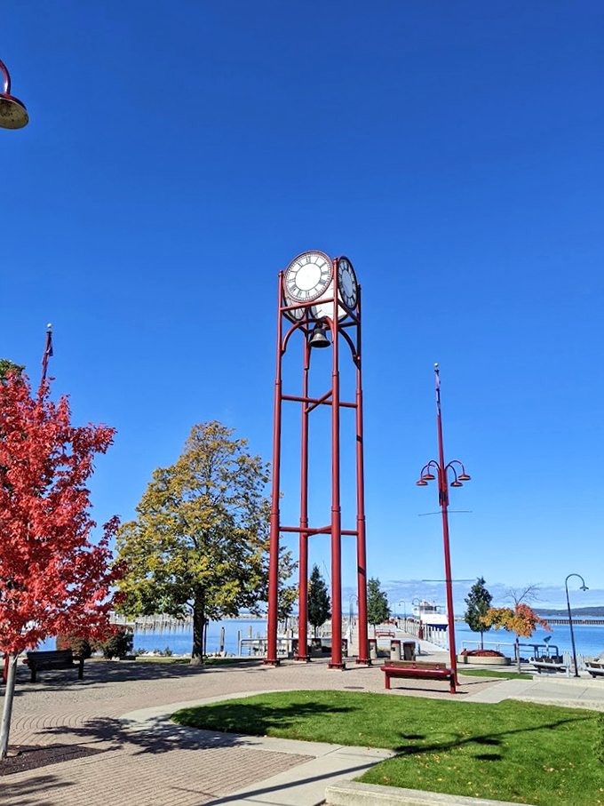 Scenic route gold: Petoskey's bay views, nature's own roadside attraction.