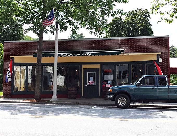 Unassuming exterior, unforgettable interior: This roadside gem serves up slices that'll make your GPS recalculate to "yum."