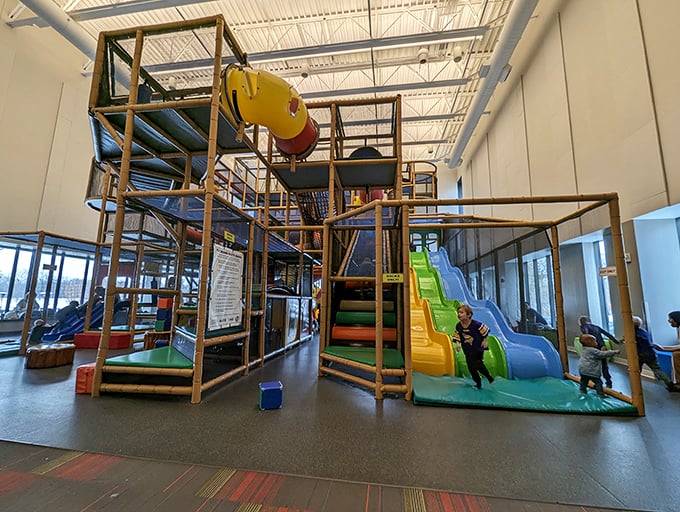 Take a detour into childhood fantasy land. This indoor playground is the pit stop dreams are made of!