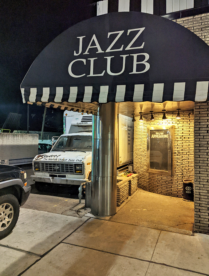 Jazz history, one note at a time! Baker's Keyboard Lounge's neon sign shines like a beacon for music lovers seeking authentic sounds.
