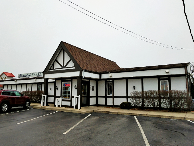 Half-timbered heaven! This bakery looks like it was transported straight from the Black Forest, but the treats inside are pure American dream.