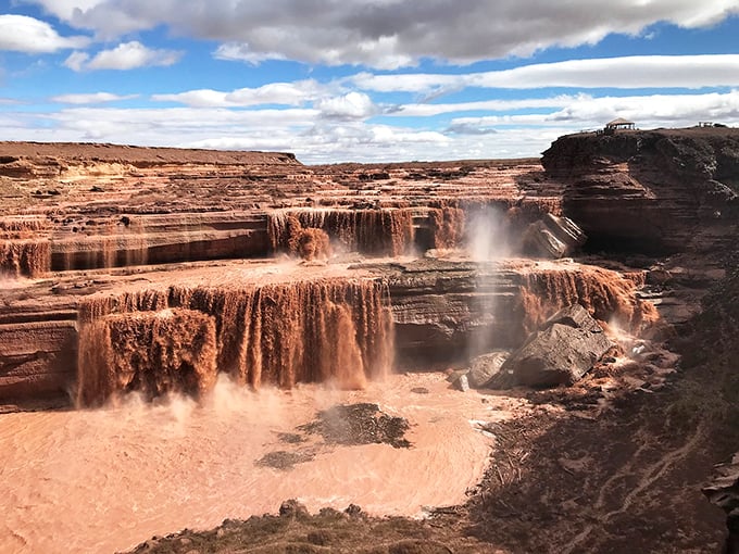 Now you see it, now you don't: This seasonal waterfall transforms from bone-dry to raging torrent in the blink of an eye.