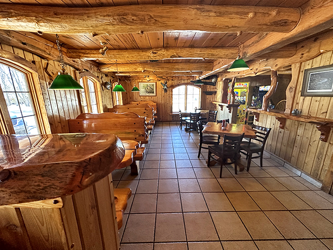 Navigate your way to this Northwoods noshery. It's the perfect pitstop for hungry road warriors seeking rustic charm.
