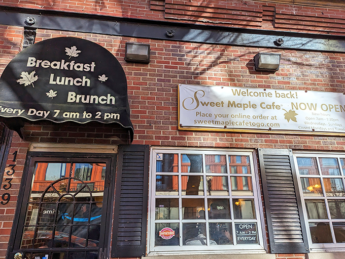 Breakfast with a side of nostalgia! Sweet Maple Cafe's quaint exterior promises comfort food that could hug your taste buds.