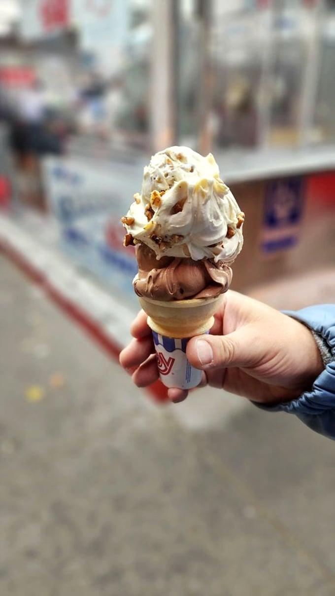 Chocolate or butter pecan? Why choose when you can have both! It's like a delicious yin and yang of frozen custard perfection.