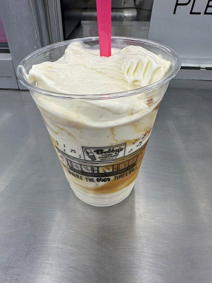 Butterscotch concrete so thick, you could build a house with it. But why would you when you can eat it instead?