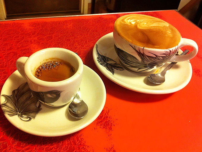 Coffee art so pretty, you almost don't want to drink it. Almost. This cappuccino is calling your name louder than a siren song.