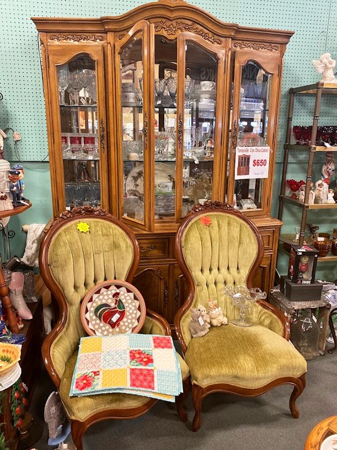 Sit a spell in these regal relics! These chairs have seen more derrieres than a lifetime of family reunions. If only they could talk!