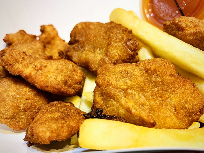 Crispy, golden, and utterly irresistible. These fish and chips are like a warm hug for your taste buds &ndash; comfort food at its finest.