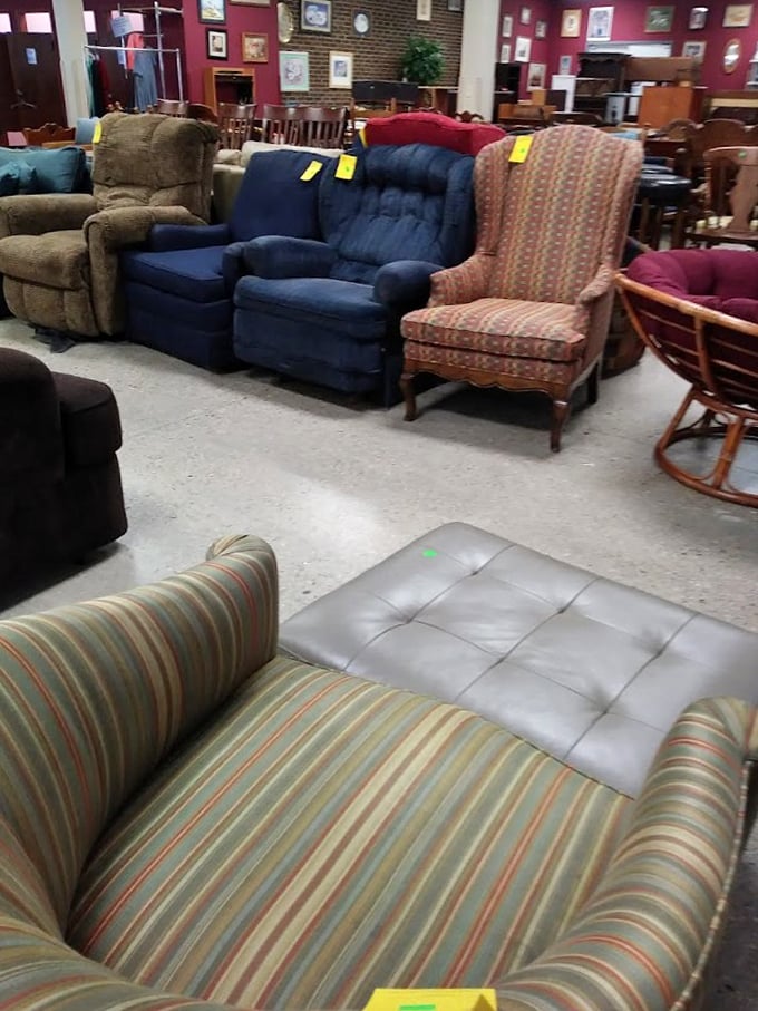 Take a seat and stay awhile! This furniture section is like a cozy living room meets time capsule. Mid-century modern, anyone?