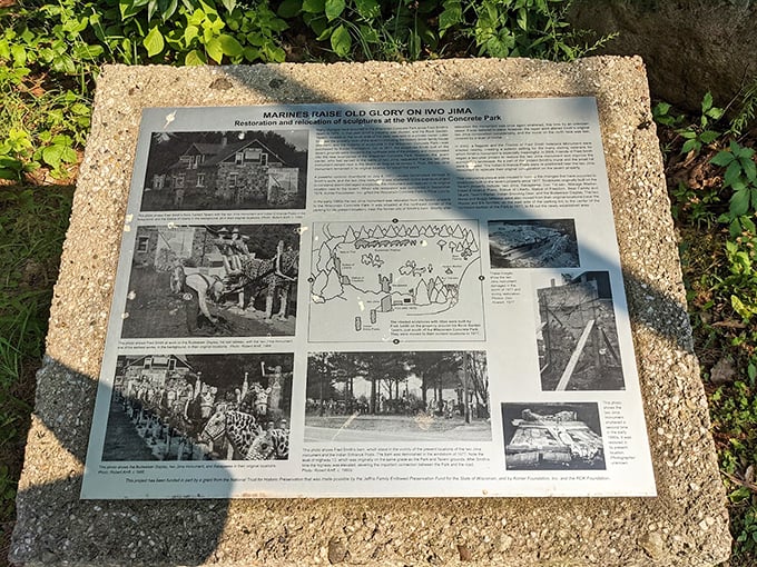 History set in stone &ndash; literally! This plaque is like a concrete Wikipedia page, minus the ability to edit and the occasional fake news.