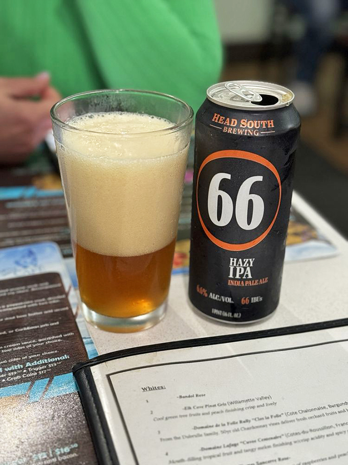 Nothing says "vacation mode: activated" like a frosty local brew. This Hazy IPA is hazier than my plans for the rest of the day.