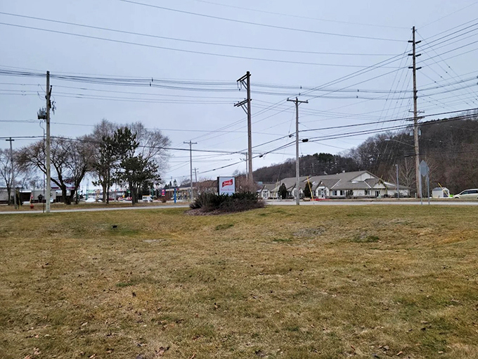 Small town, big dreams. This quiet street holds a secret that would make even Paul Bunyan do a double-take.