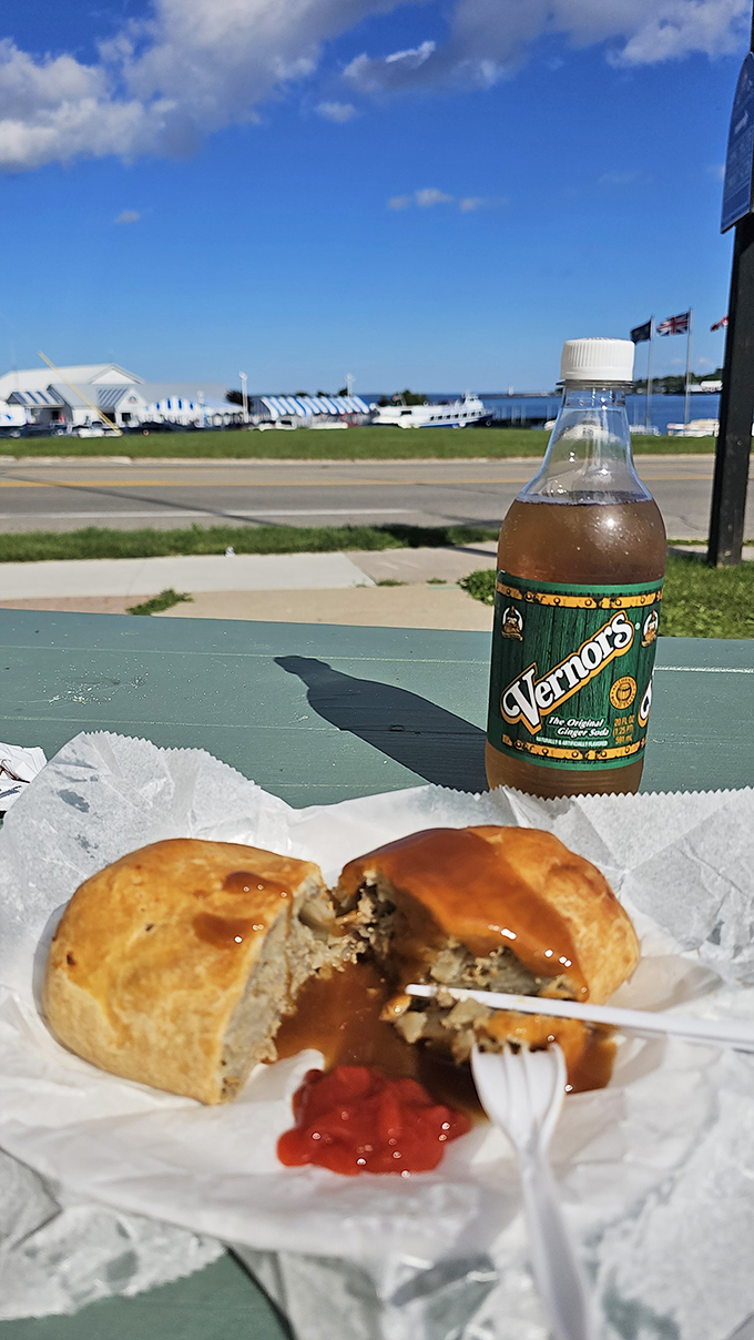 The ultimate UP power couple! This pasty and Vernors combo is like Michigan's version of fish and chips.