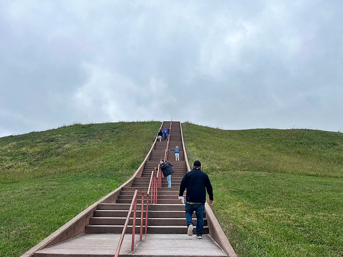 The StairMaster of the ancients! These intrepid explorers are getting their steps in while stepping back in time. Talk about multitasking!