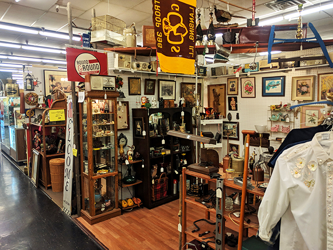 A booth bursting with memories and mayhem. It's like your eccentric aunt's attic exploded, but in the most delightful way possible.