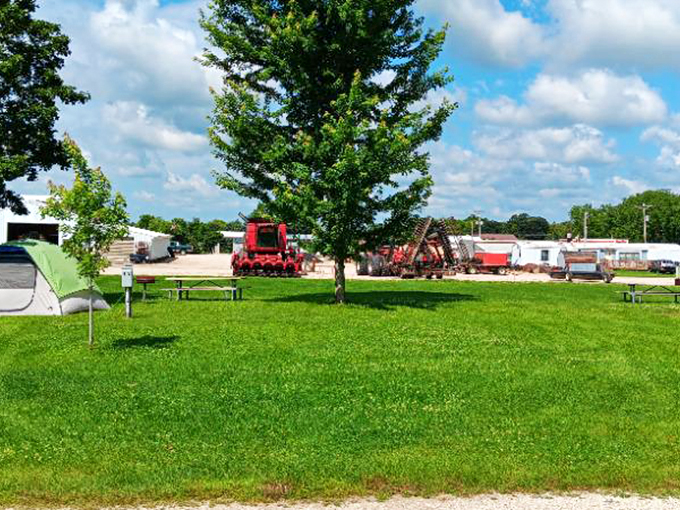 Campground bliss: Where the grass is always greener, the sky is always bluer, and the WiFi is... well, who needs it anyway?