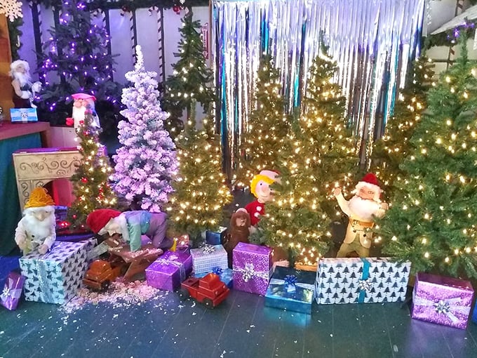 O Christmas Tree, how lovely are thy branches! This dazzling display of twinkling trees would make Clark Griswold green with envy.