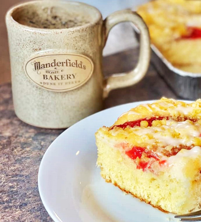 Coffee and cake: the dynamic duo of breakfast indulgence. This slice looks so good, it might just make you forget about your diet resolutions.